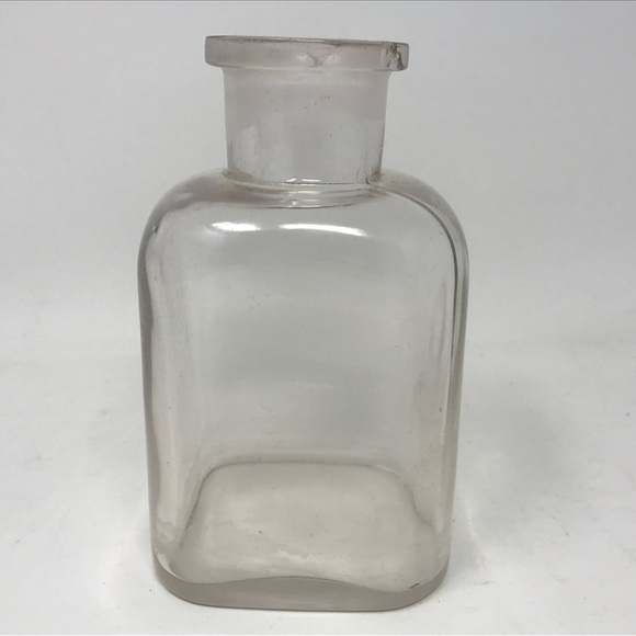 Other | Vintage Square Glass Shampoo Bottle With Glass Stopper Cork ...
